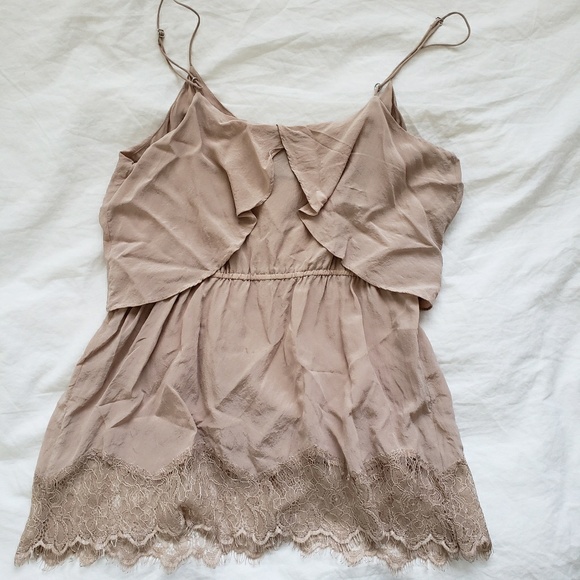 Tops | Aritzia Beige Silk Camisole | Poshmark